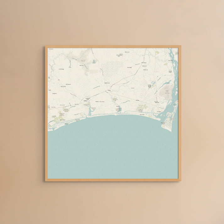 Brunswick County North Carolina Vintage Inspired Map – Mulberry Maps