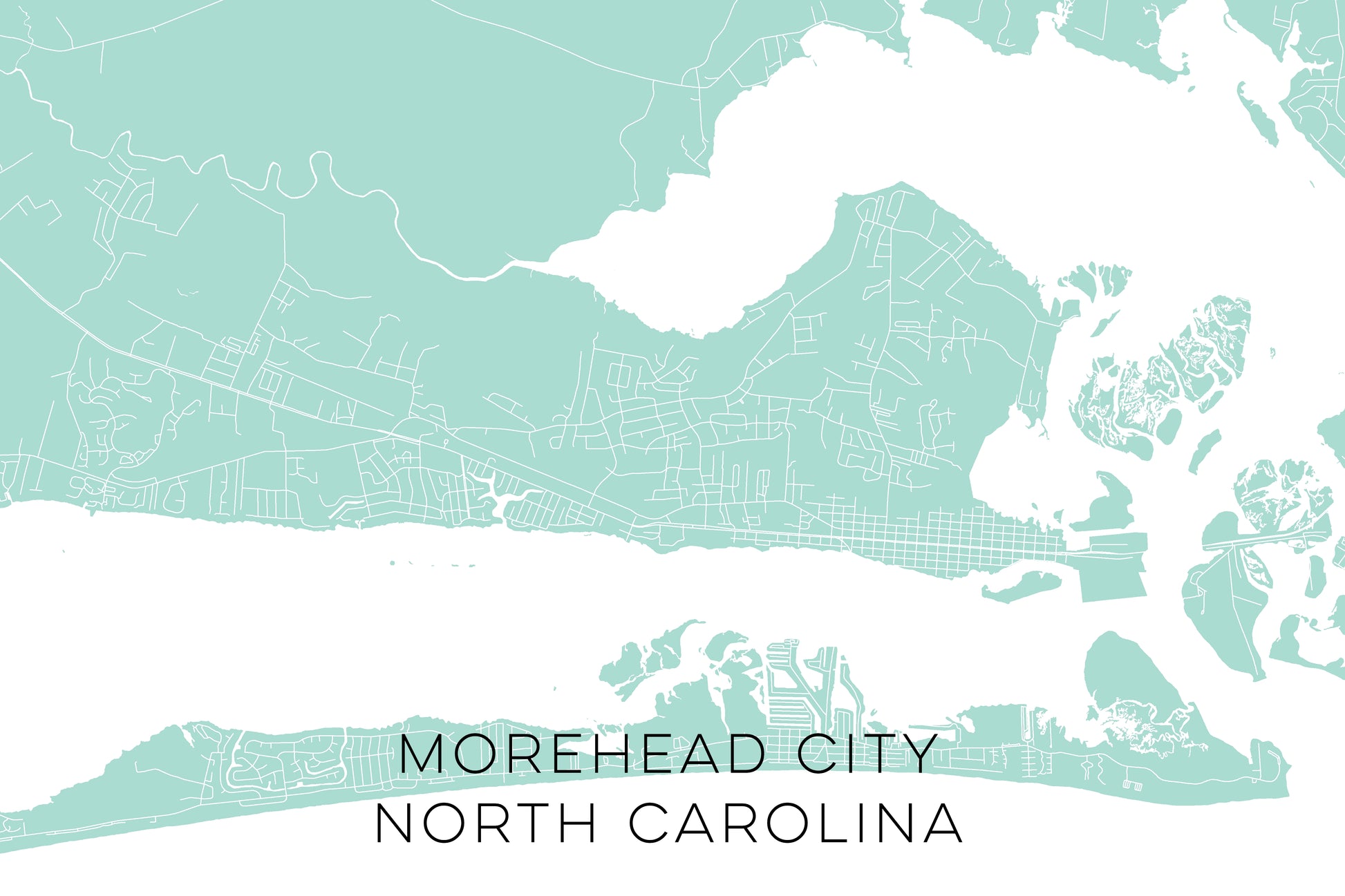 Morehead City North Carolina Map • Morehead City NC Custom Map • Moreh ...